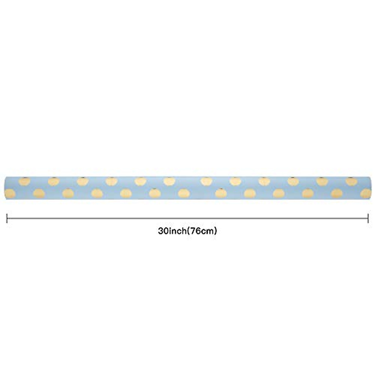 RUSPEPA Wrapping Paper Roll - Gold Foil Dots Baby Blue Background Design for Wedding, Birthday, Shower, Congrats, and Holiday - 30 inches x 32.8 feet