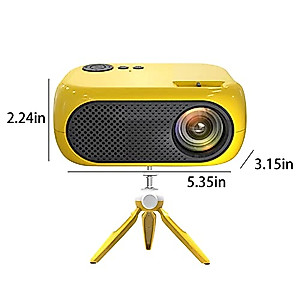 Projector, (U.S. Standard) LED Portable Mini Projector HD 1080P Projector U Disk Plug-in Card, Home HD Projector, with Tripod, External Audio Connection, Family Wonderful Gifts