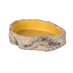 REPTIZOO Reptile Water Bowl Terrarium Water Dish Food Feeding Bowl for Reptile Amphibian Pets Large(11"x 8"x 2.4")