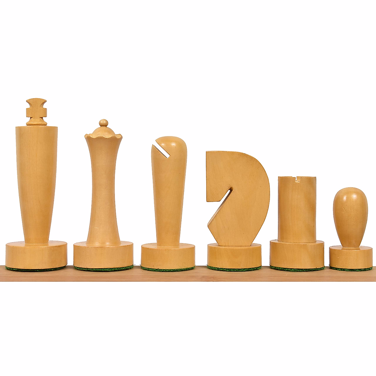 RoyalChessMall-3.9" Berliner Modern Minimalist Chess Pieces Only Set- Weighted Ebonised Boxwood