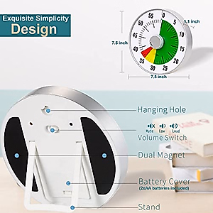 Lavigo Kitchen Timer, Countdown Visual Analog Timer, Quiet Counting, Low Loud and Mute Alarm for Teachers Classroom, Kids, Adults Kitchen, Office, Gym (Green) LT21-TC 7.5 inches