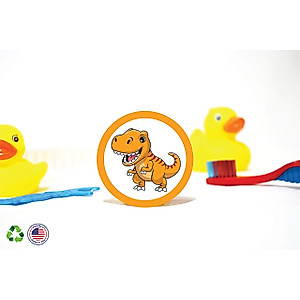 Corner Canyon Products 75 Count Dinosaur Toilet Targets, 2x2 Inch Paper, Green, Indoor Use, Flushable, Biodegradable, Sewage Safe, Potty Training Targets for Boys