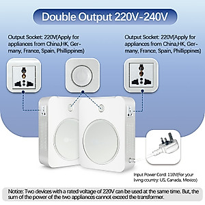 MYOYAY 2000W Step Up Voltage 110v to 220v Converter, Lightweight 110v to 220v Voltage Converter US to Europe Asia Power Transformer with Circuit Breaker Protection