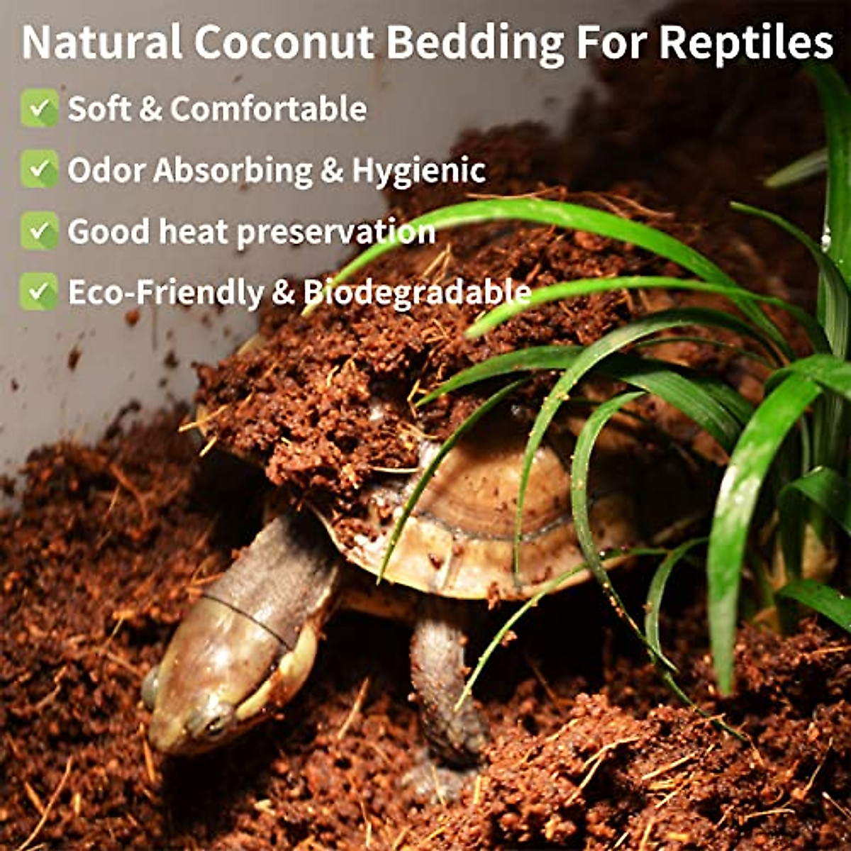 Hamiledyi Compressed Coconut Fiber Substrate,2 Pcs Tortoise Bedding Bricks Natural Hermit Crab Soil Soft Reptiles Terrarium Supplies for Snake Bearded Dragon Gecko Tarantulas Ball Python