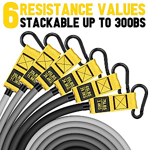 Heavy Exercise Bands Resistance Bands Set for Working Out, 300lbs Fitness Workout Bands with Handles, Door Anchor, Leg Ankle Straps, Home Gym Workout Equipment for Men Strength Training Stretching