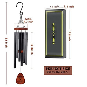 MRALLSUNDAY Wind Chimes for Outside Deep Tone, Sympathy Wind Chime for Loss of Loved One Memorial Wind Chimes Outdoor Sympathy Gift Memorial Gifts Bereavement Gift for Condolence and Funeral 32 Inch