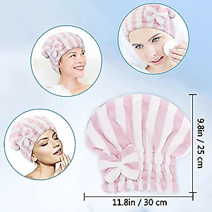 Unaikoo 2 Pack Microfiber Hair Drying Towels, Super Absorbent Turban Hair Towel Cap, Quick Dry Head wrap with Bow-Knot Shower Cap for for Curly, Long, Thick Hair & Wet Hair (Purple & Grey)