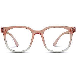 WearMe Pro - Square Oversized Women Elegant Classic Blue Light Screen Glasses (Blaze Tortoise)
