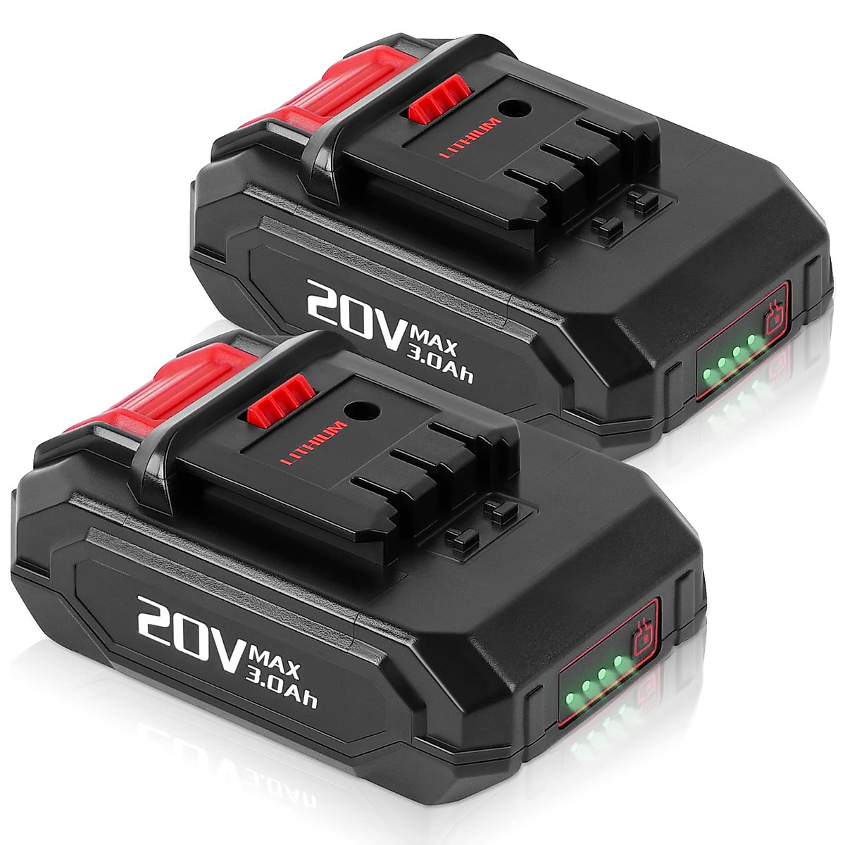 2Pack DSANKE 20V 3.0Ah Lithium-Ion Battery Replace for KIMO 20V Battery, Compatible with KIMO 20V Drill Driver, Leaf Blower, Angle Grinder, Reciprocating Saw, Oscillating Tool, Brad Nailer,Fast Charge