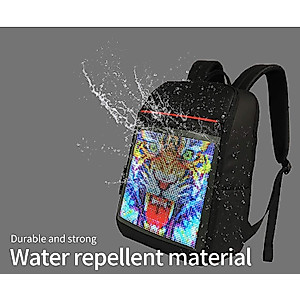 Welaso Smart Bluetooth LED Backpack with Colorful LED Sign Panel and Programmable, DIY Laptop Daypack Bag,Black (Large 25L,without Rain Cover)