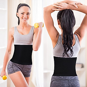 Geyoga Waist Trimmer Sweat Waist Trainer Wrap Stomach Wraps for Women Bodybuilding (Silver Inner,XXL)