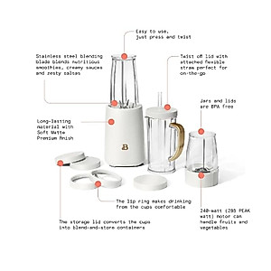 GenericBeautiful Personal Blender Set with 12 Pieces, 240 W, White Icing by Drew Barrymore