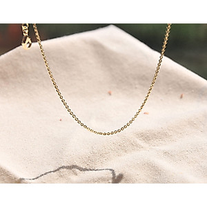 Aghfacy Dainty Thin Chain Choker Necklace 14K Plated Gold Minimalist Short Chain Necklaces for Women Jewelry Gift(1.3mm)