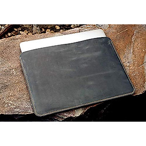 Grey leather macbook pro 13 15 inch case sleeve, gray leather macbook air 11 13 inch case sleeve, leather macbook 12 inch case MACX09S
