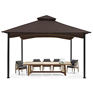 MASTERCANOPY Outdoor Garden Gazebo for Patios with Stable Steel Frame(11x11, Coffee)