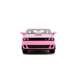 Pink Slips 1:24 2015 Dodge Challenger SRT Hellcat Die-Cast Car, Toys for Kids and Adults(Light Blue/Pink)