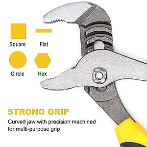 TOPLINE 4-piece Groove Joint Pliers Set with Bi-Material Handles, Tongue and Groove Pliers Set Included 12-in, 10-in, 8-in and 6-in, Perfect for Plumbing Repair and Basic Home Maintenance