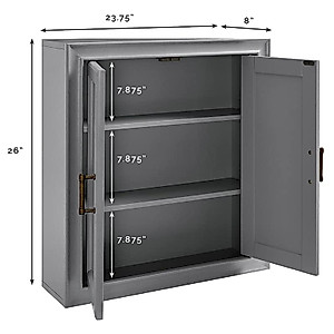 Pemberly Row Medicine Cabinet in Vintage Gray