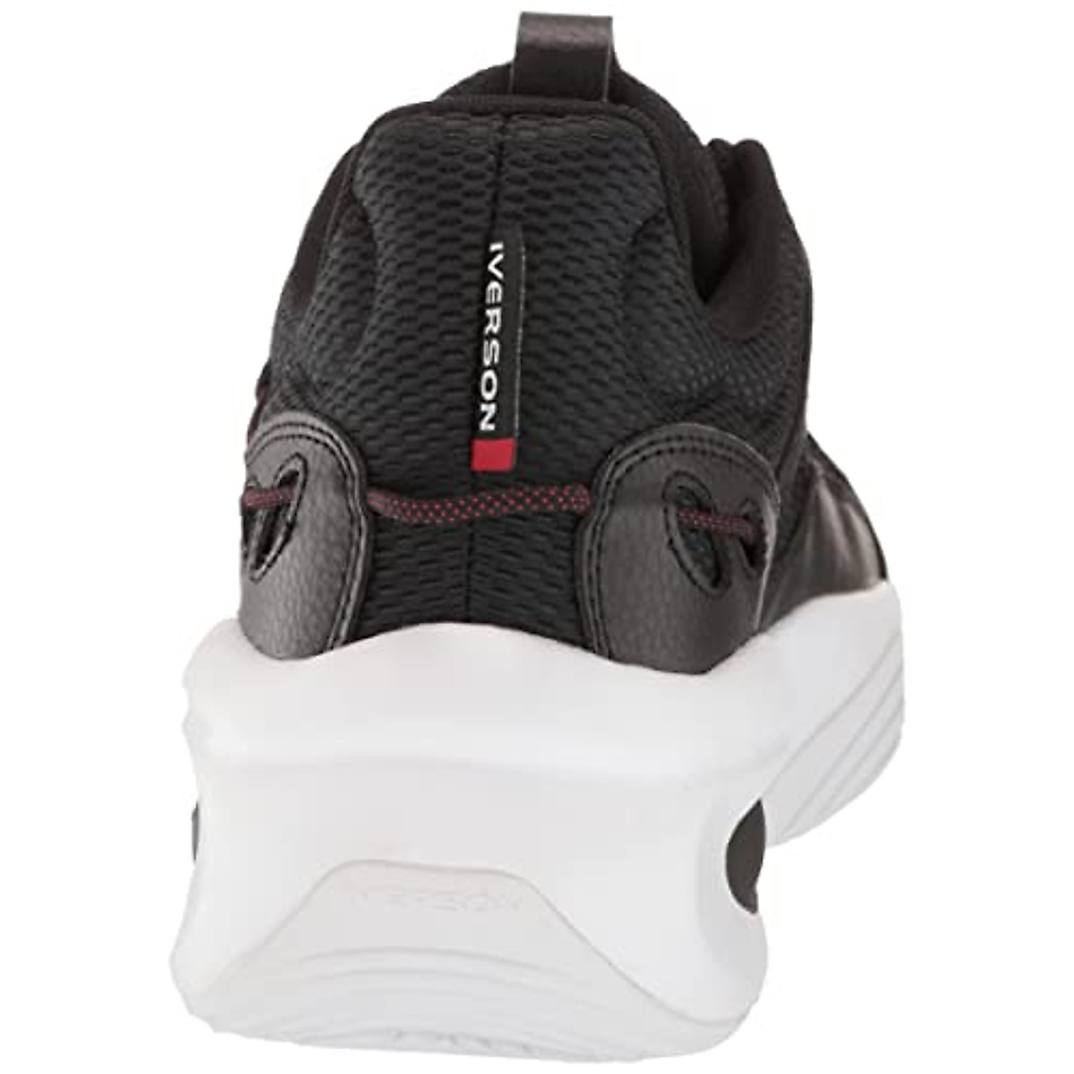 Reebok Unisex Solution Mid Basketball Shoe, Black/White/Vector Red, 11 US Men