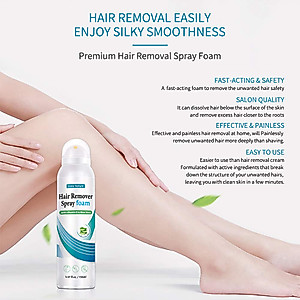Premium Hair Removal Spray Foam | Body & Intimate Hair Removal Cream for Women & Men | Painless Depilatory Cream with Aloe Vera & Vitamin E | Vara Nature