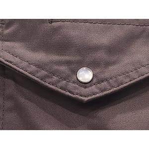 Titicaca FR Shirt for Men Pearl Snaps Flame Resistant 100% C 7.5oz Gray Welding Shirt