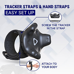 Skywin VR Tracker Belt and Strap Bundle for HTC Vive System Pucks - Adjustable Hand Straps Waist Full-Body Tracking in Virtual Reality (1 Belt 2 Straps)