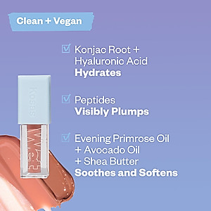 Kosas Wet Lip Oil Gloss - Hydrating Lip Plumping Treatment with Hyaluronic Acid & Peptides, Non-Sticky Finish (Exposed)