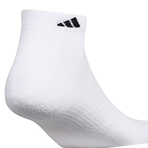 adidas Men's Athletic Cushioned Low Cut Socks with Arch Compression for a Secure fit (6-Pair), White/Alumina Beige/Carbon Grey, L
