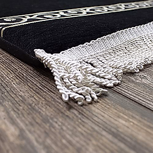 Modefa Turkish Islamic Prayer Rug - Foldable Orthopedic Foam Prayer Mat Janamaz - Thick & Comfortable Padded Muslim Praying Mat for Men & Women - Ramadan or Eid Gift - Luxury Meccan (Black)