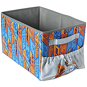 Idea Nuova Space Jam Kids Collapsible Storage Organizer Bin with Front Pocket,9" H x 10" W x 15" L