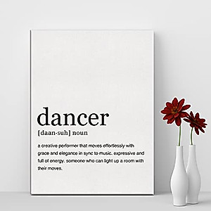 LEXSIVO Dancer Definition Print Canvas Wall Art Home Office Decor Modern Quote Painting 12x15 Canvas Poster Framed Ready to Hang Dancer Artwork