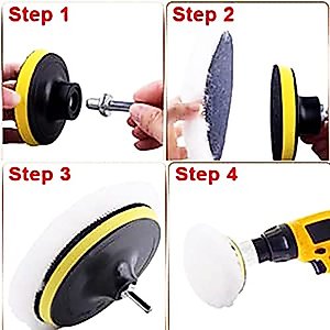 Utoolmart 4" Wool Polishing Pad Hook and Loop Buffing Wheel for Car Auto Orbital Polisher Buffer 2Pcs