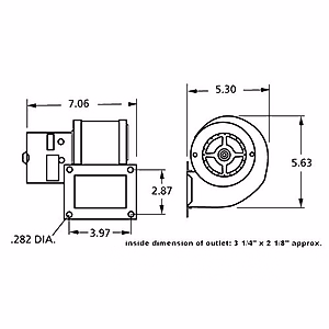 Fasco A166 Centrifugal Blower with Sleeve Bearing, 3,200 rpm, 115V, 50/60Hz, 1.4 amps
