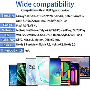 USB C Cable Pink 10 ft 3-Pack, Long Quick Charger Cord, Android Type C Fast Charging Cable for OnePlus Nord N200/N100, LG Stylo 6 5 4, Samsung Galaxy S10 S9 S8 A31, Note 9 Plus, Tab S6/S5e, Sony PS5