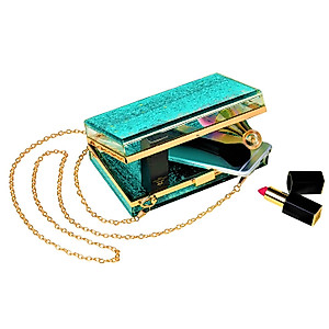 JeVenis Womens Transparent Sequins Chain Clutch Evening Handbag Party Cross-body Purse (New Green)