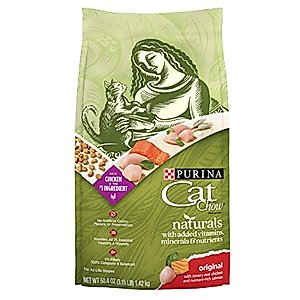 Purina Cat Chow Naturals With Added Vitamins, Minerals and Nutrients Dry Cat Food, Naturals Original - 3.15 lb. Bags (4 Count)