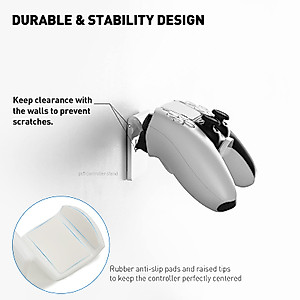 OAPRIRE Universal Controller Stand Holder 2 Pack for XBOX ONE PS4 PS5 SWITCH, Controller Wall Mount Gaming Accessories with Cable Clips&Anti-Slip Pads (White)