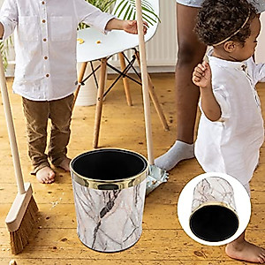 FAVOMOTO Powder Rooms Trash can Garbage can Recycle Trash can Under Desk Living Room Waste Basket Vintage Trash cans Garbage Container bin Kitchen Trash can Small Office Plastic Storage Box