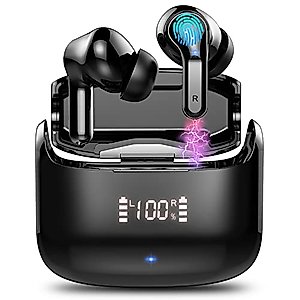 Wireless Earbud, Bluetooth 5.3 Headphones Bluetooth Earbud, Deep Bass Wireless Earphones in Ear Noise Cancelling Ear Buds 40H Dual Mic Call, USB-C LED Display IP7 Waterproof Headset for Sport-2022 New