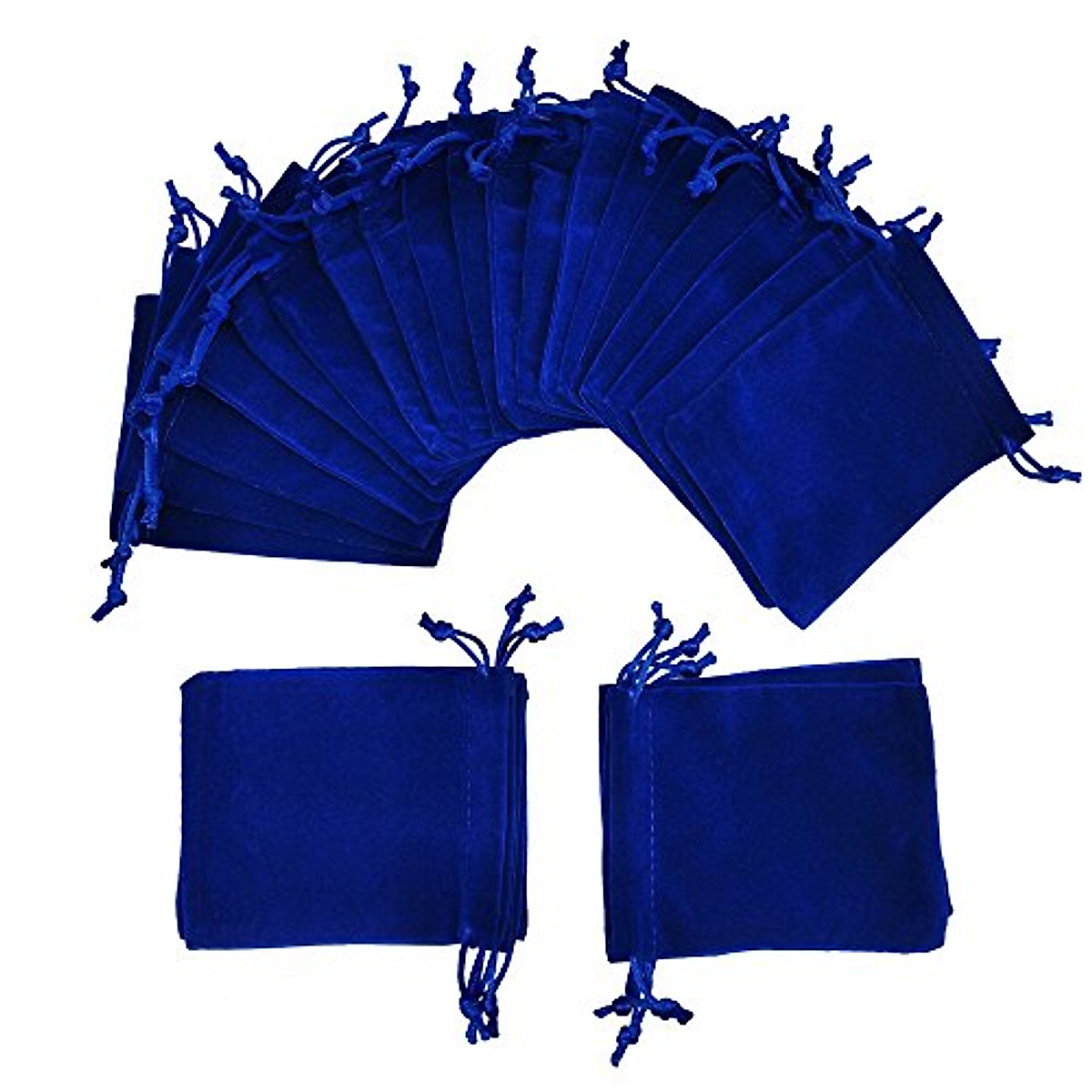 Ankirol 20pcs Velvet Drawstring Bags 3.5X 4.7'' Jewelry Gift Bags Pouches Favors (Blue)