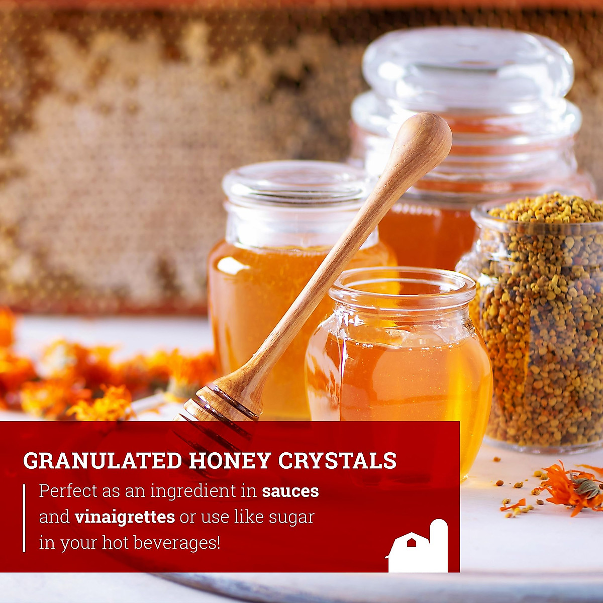 Hoosier Hill Farm Granulated Honey Crystals, 1.5LB (Pack of 1)