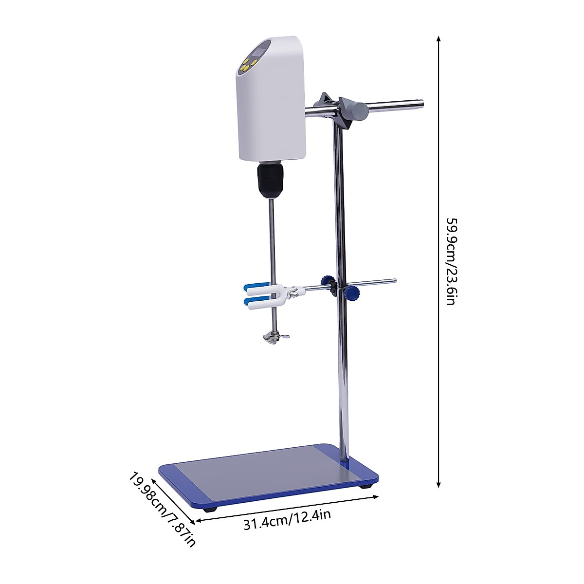 Lab Digital Overhead Stirrer Mixer 42-Quart 50000mpas 100-2000RPM, Laboratory Top-Mounted Electric Mixer Digital Display Agitator and Stainless Steel Stir Bar 100-240V-L8