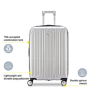 DELSEY PARIS Titanium Hardside Expandable Luggage with Spinner Wheels Carry-On Luggage, Black Cherry Red, Carry-On 21 Inch