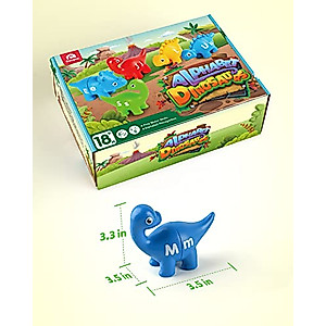 Coogam Matching Letters Fine Motor Toy, 26 PCS Double-Sided ABC Dinosaur Alphabet Match Game with Uppercase Lowercase, Preschool Educational Montessori Learning Toys for Toddlers Boys Girls