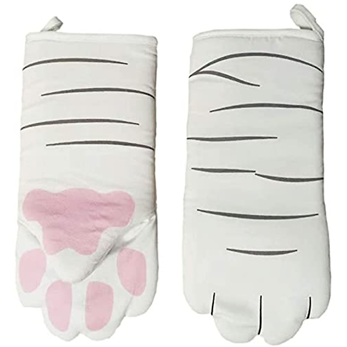 MIZZLES Oven Mitts Gloves Kitten, Quilted Cotton Lining- Cat Paw Design Heat Resistant Pot Holder Gloves for Grilling & Baking Gloves BBQ, Microwave (Cat Paw)