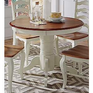 French Countryside Oak/ White 42" Round Pedestal Table by Home Styles