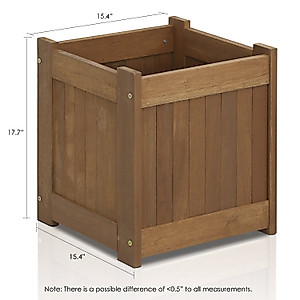Furinno FG16450 Tioman Hardwood Flower Box, One-Pack, Natural