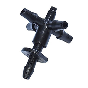 50PCS Drip Irrigation Connecter 3/5mm Tubing Joint 1/8'' Barbs 5 Ways Cross Water Diverter Joiner Garden Splitters Automatic Watering Systems