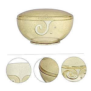 COHEALI 3pcs Crochet Hole Clear with Lid Needles Round Basket Golden Container Craft Organizer Holder Large Crocheting Kit Plastic Day & Top Supplies Wool Handmade Facialmask Crafts Bowl