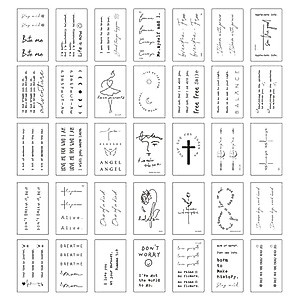 DIVAWOO Realistic Temporary Tattoo - 60 Sheets Tiny Fake Tattoos, 40 Pcs Inspirational Words Tattoo, 20 Pcs Wild Flower Floral Bouquet Stickers for Adult Women Face Body Hand